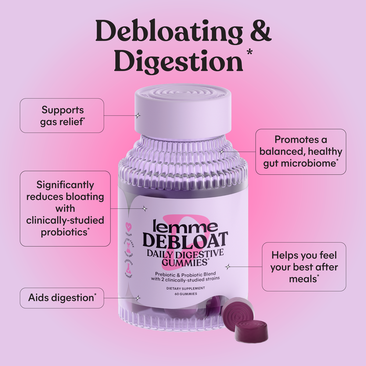 Lemme Debloat Gummies | 14 Ct. | lemmelive